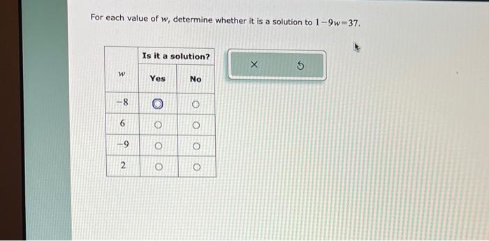 Solved For each value of w, determine whether it is a | Chegg.com