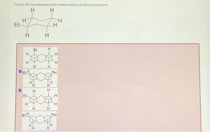 Solved Choose the two Newman chair conformations of | Chegg.com