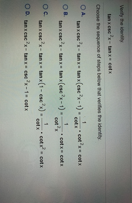 Solved 1 - - cos 0 + Establish the identity sin e 1 - cos 0 | Chegg.com