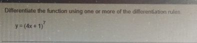 Solved Differentiate the function using one or more of the | Chegg.com