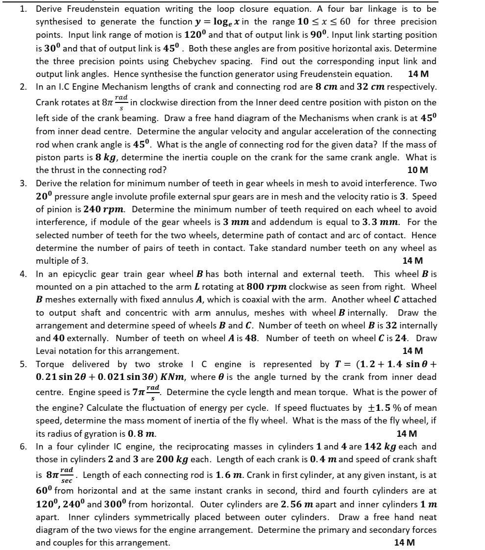 Solved rad s 3. 1. Derive Freudenstein equation writing the | Chegg.com