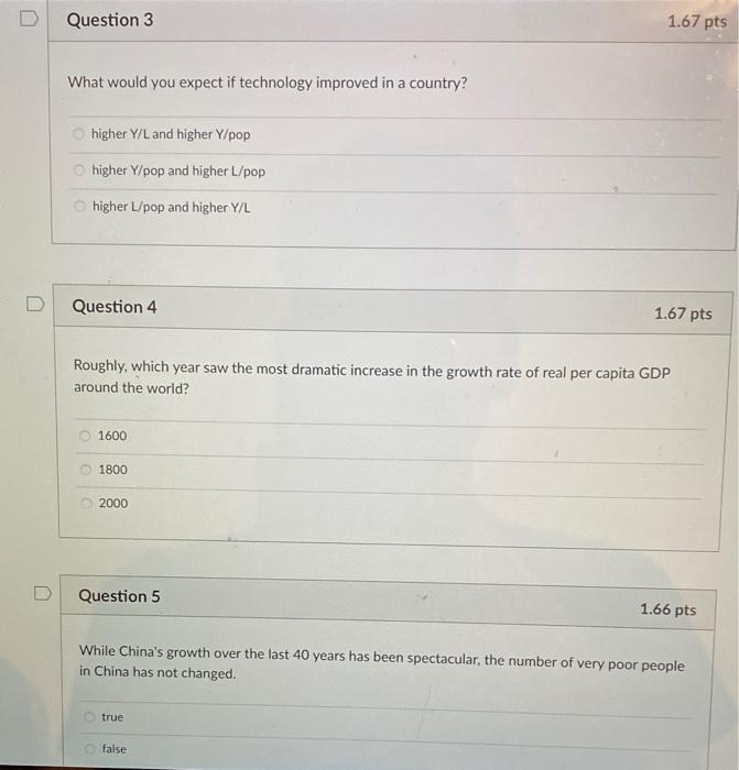 Solved What would you expect if technology improved in a | Chegg.com