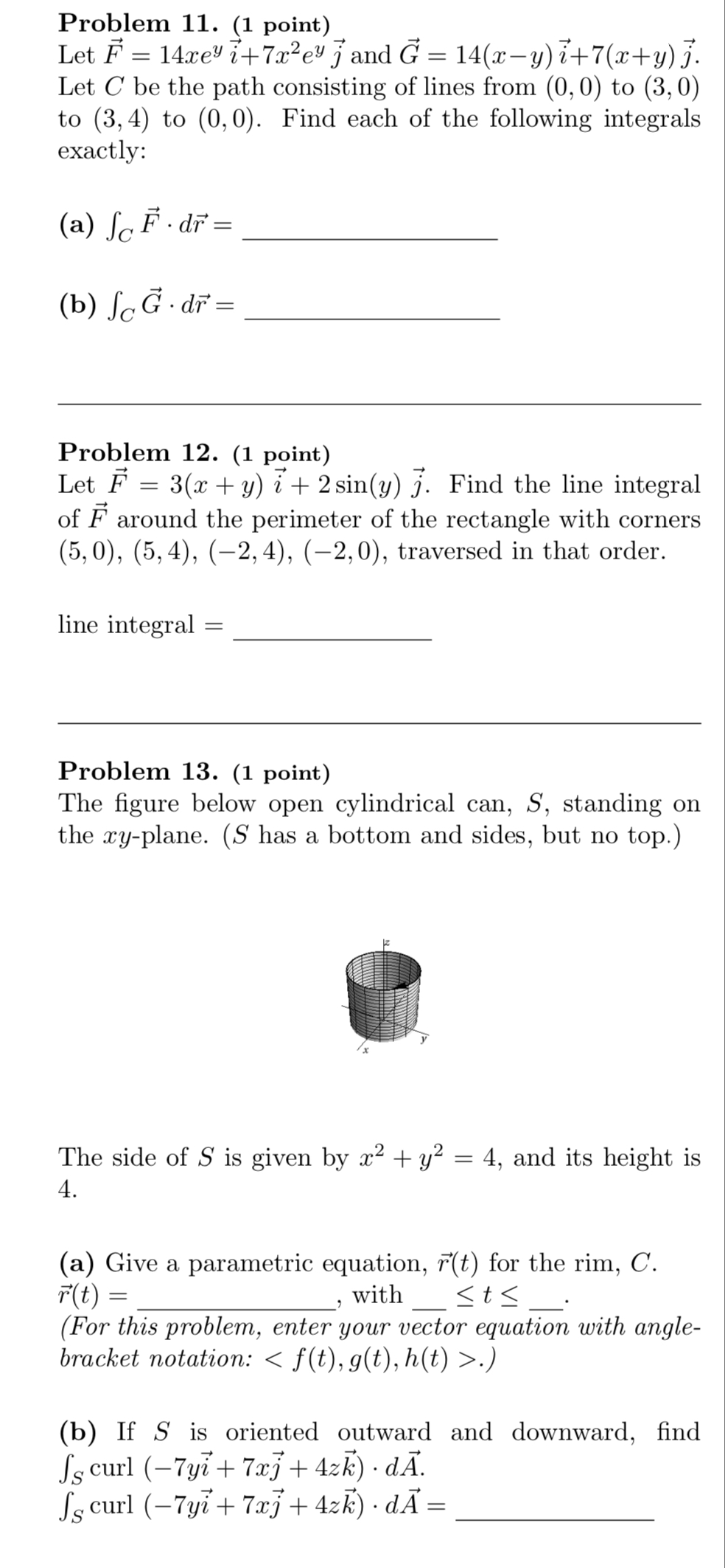Solved Problem 11. (1 ﻿point)Let | Chegg.com