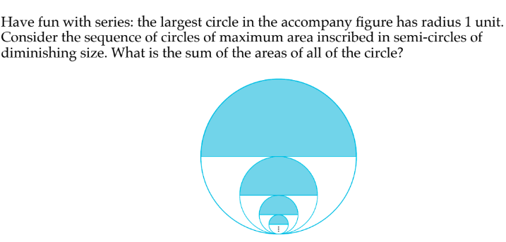 Solved Have fun with series: the largest circle in the | Chegg.com