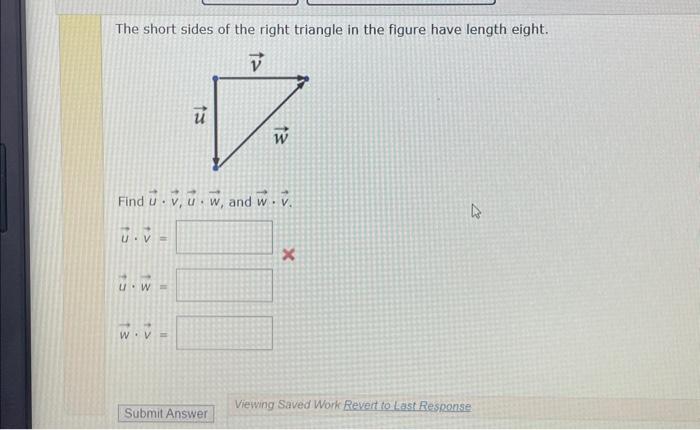 Solved The short sides of the right triangle in the figure | Chegg.com