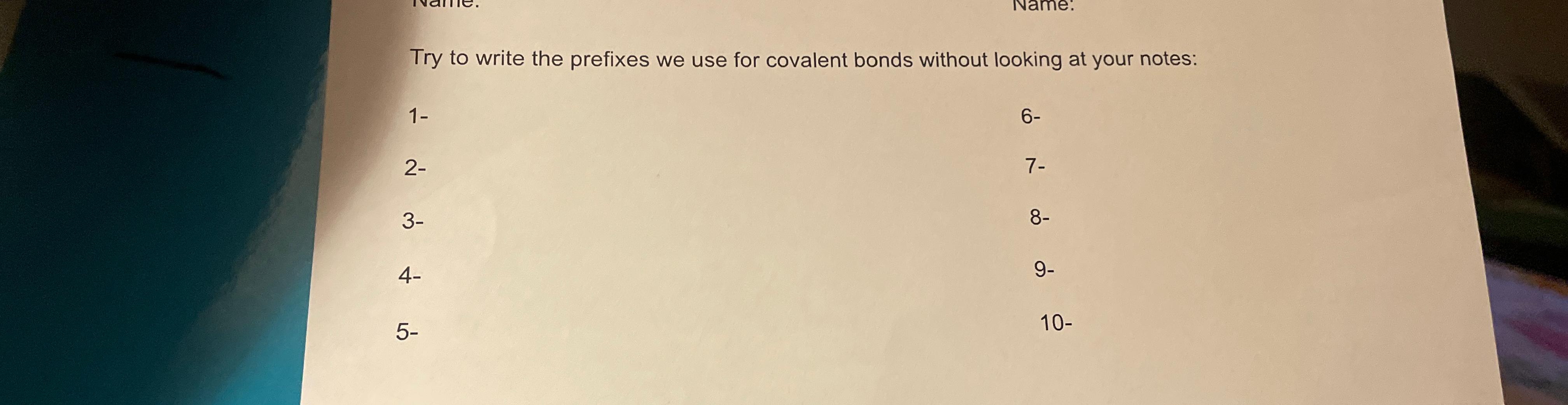 Solved Try to write the prefixes we use for covalent bonds | Chegg.com