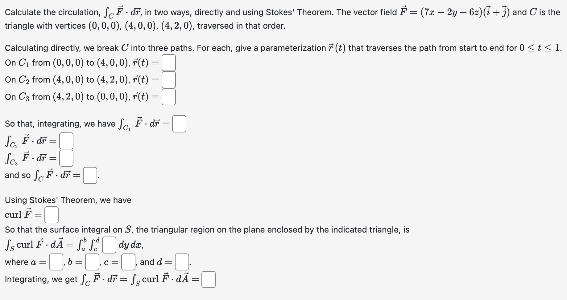 Solved Calculate the circulation, ∫C﻿vec(F)*dvec(r), in ﻿two | Chegg.com