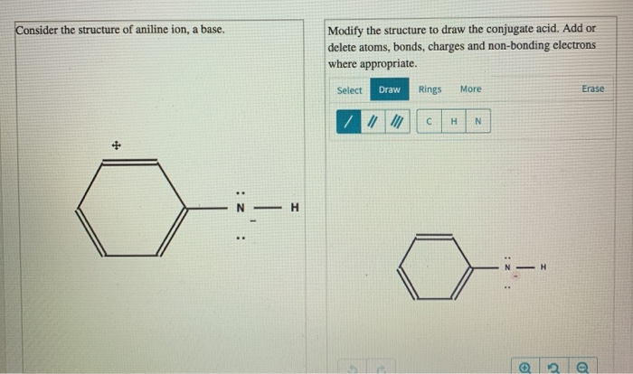 Solved Consider the structure of aniline ion, a base. Modify | Chegg.com