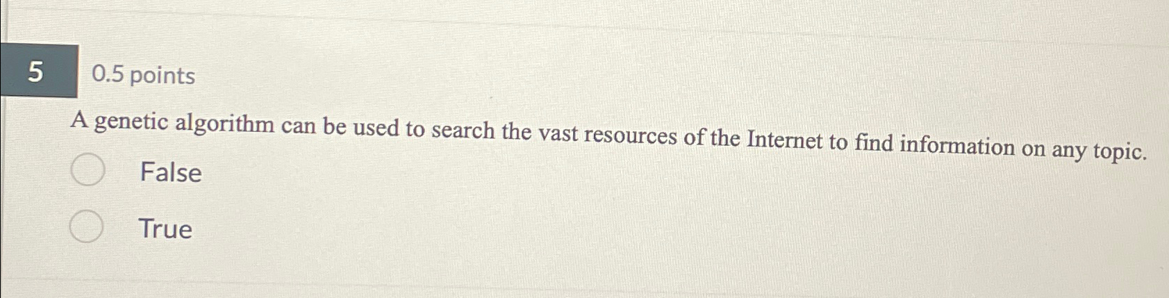 Solved 50.5 ﻿pointsA genetic algorithm can be used to search | Chegg.com