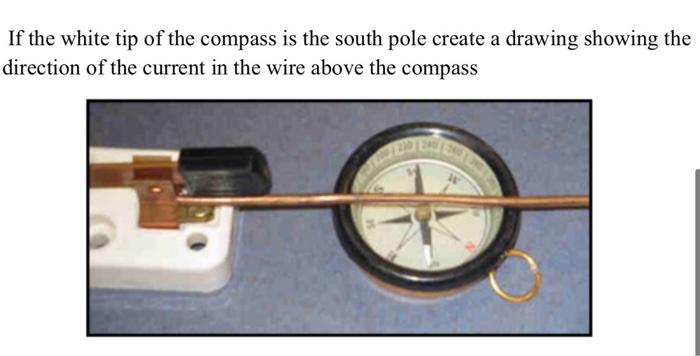 Solved If the white tip of the compass is the south pole | Chegg.com