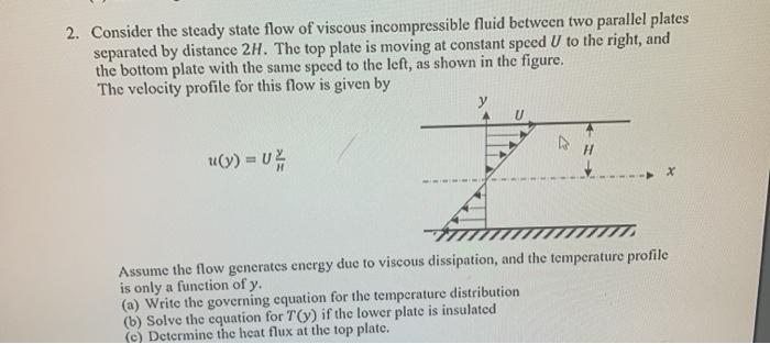 Solved 2. Consider the steady state flow of viscous | Chegg.com