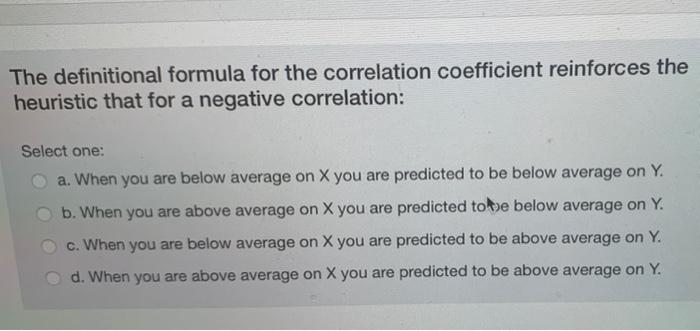 Solved The definitional formula for the correlation | Chegg.com