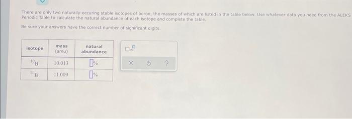Solved There are only two naturally-occuring stable isotopes | Chegg.com