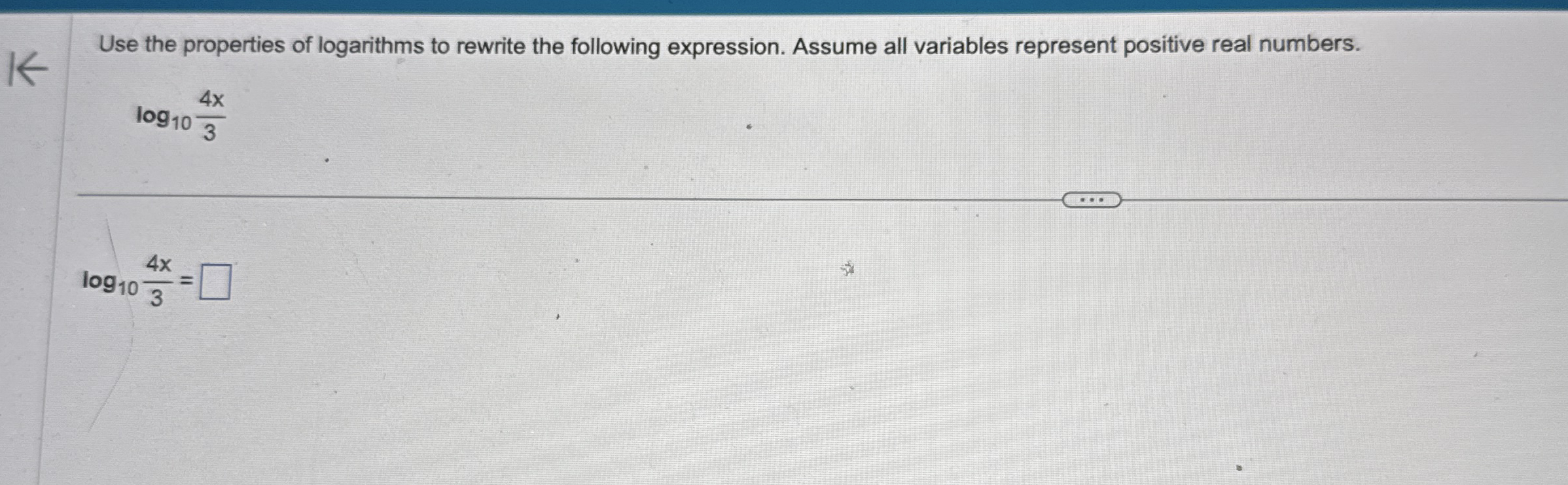 Solved Use the properties of logarithms to rewrite the | Chegg.com