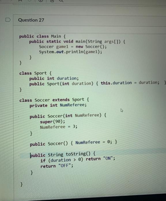 Solved Question 27 public class Main \{ public static void | Chegg.com Solved Question 27 public class Main \{ public static void | Chegg.com