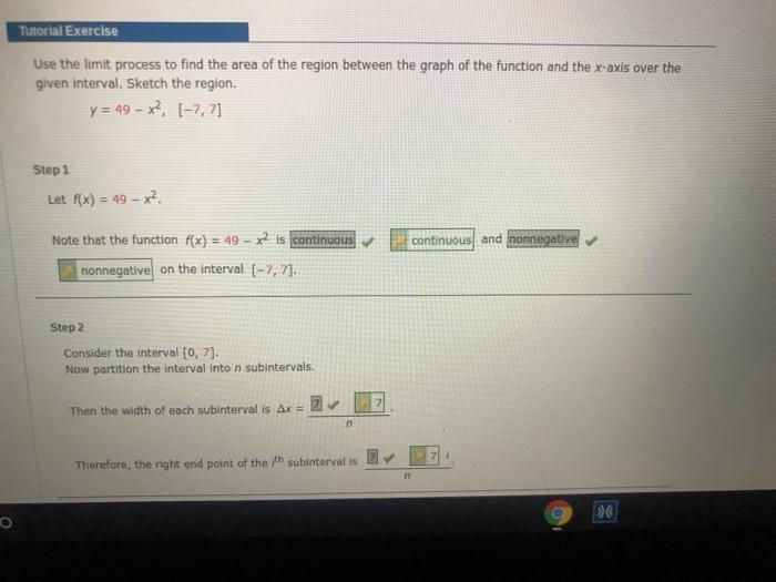 Solved Tutorial Exercise Use the limit process to find the | Chegg.com