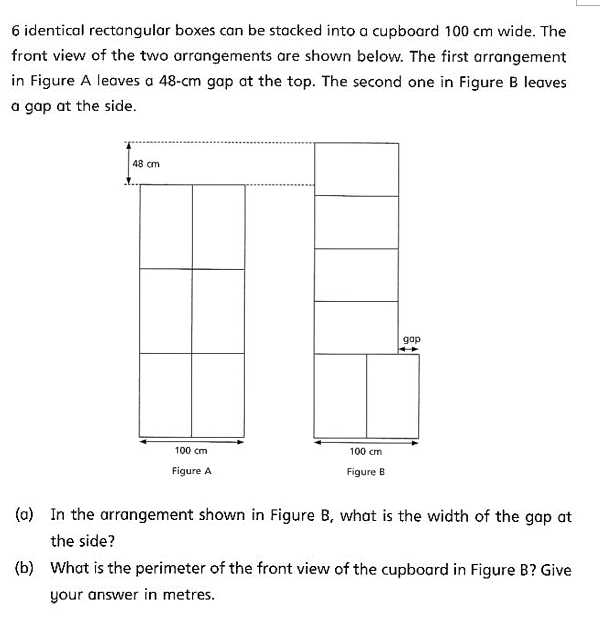 Solved 6 ﻿identical rectangular boxes can be stacked into a | Chegg.com