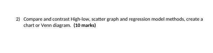 Solved Compare and contrast High-low, scatter graph and | Chegg.com