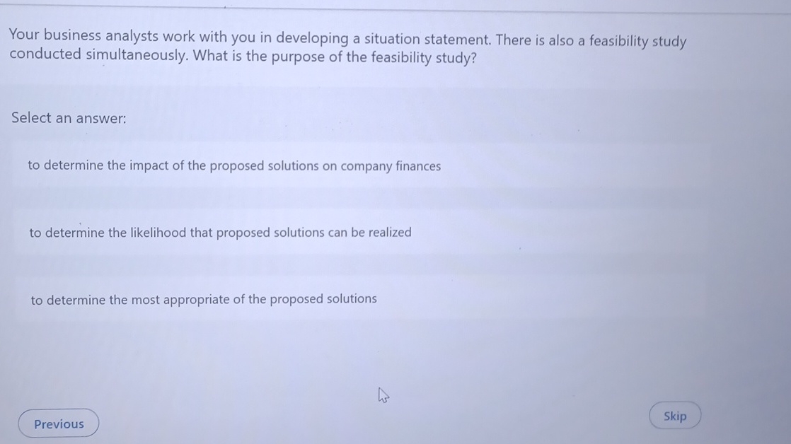 Solved Your business analysts work with you in developing a | Chegg.com