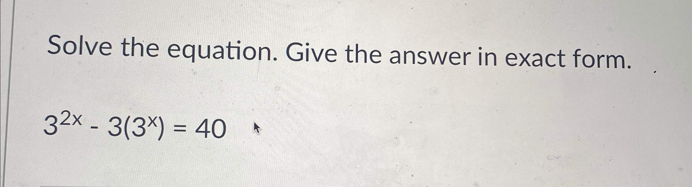 Solved Solve the equation. Give the answer in exact | Chegg.com