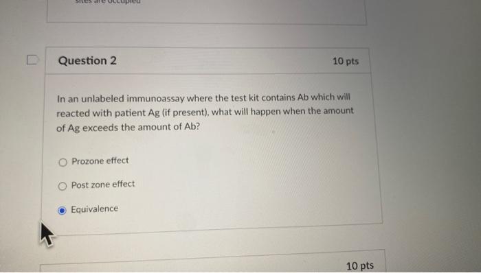 Solved In an unlabeled immunoassay where the test kit | Chegg.com