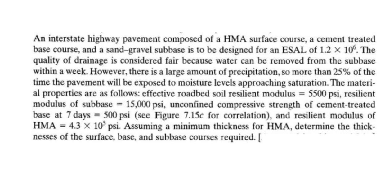 An interstate highway pavement composed of a HMA | Chegg.com