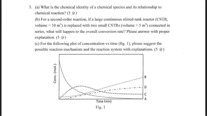 Solved 3. (a) What is the chemical identity of a chemical | Chegg.com