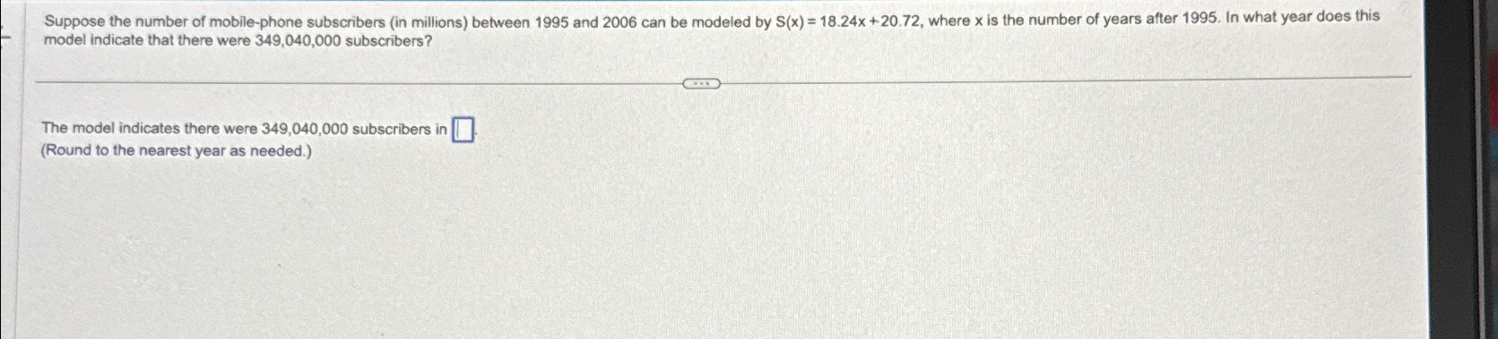 Solved model indicate that there were 349,040,000 | Chegg.com