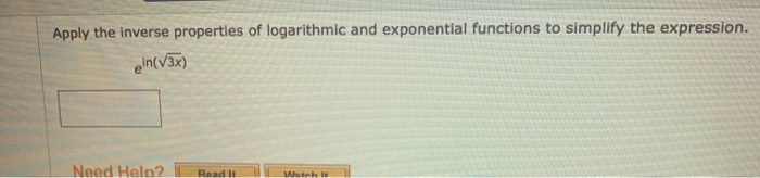 Solved Apply the inverse properties of logarithmic and | Chegg.com
