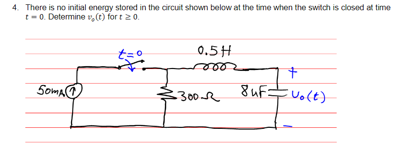 Solved There is no initial energy stored in the circuit | Chegg.com