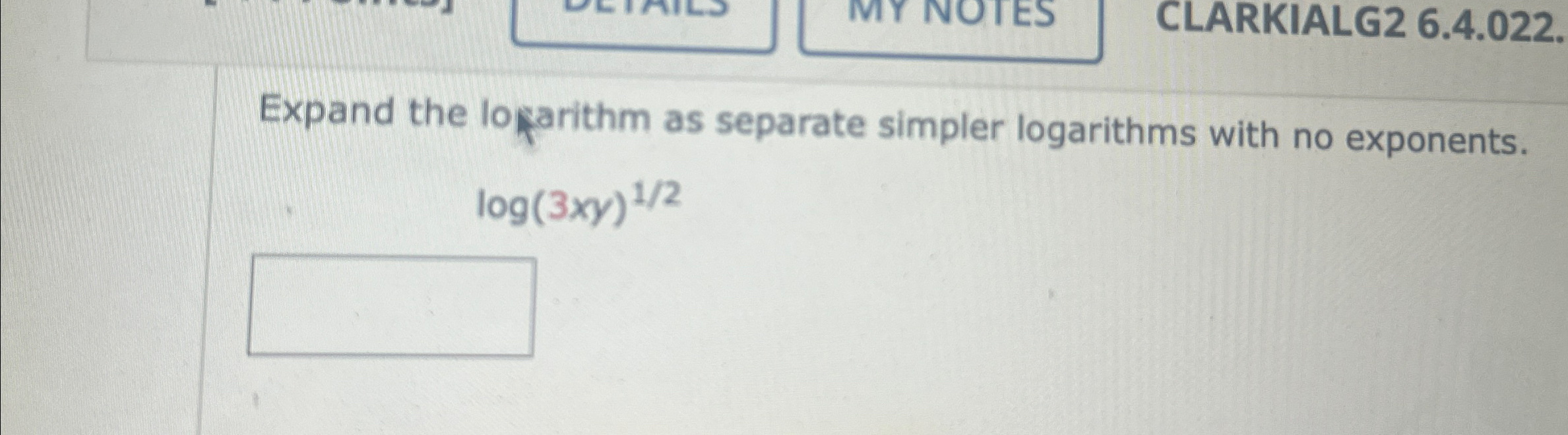 Solved Expand the lofarithm as separate simpler logarithms | Chegg.com