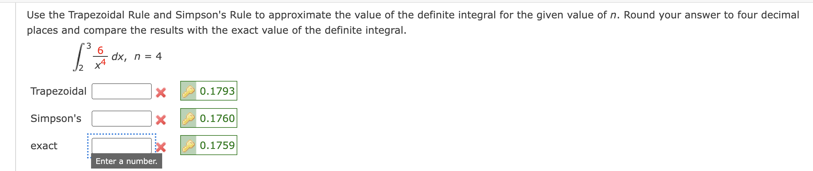 Solved Use the Trapezoidal Rule and Simpson's Rule to | Chegg.com