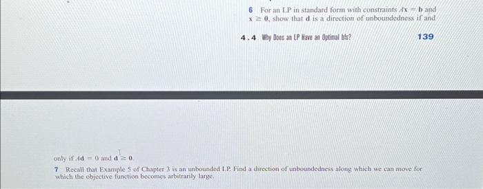 6 For an LP in standard form with constraints Ax=b | Chegg.com