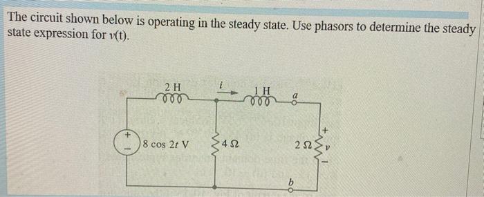 Solved The circuit shown below is operating in the steady | Chegg.com