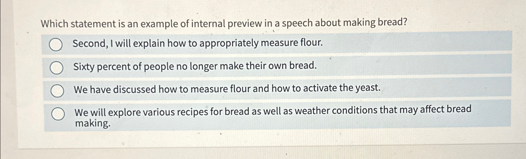 Solved Which statement is an example of internal preview in | Chegg.com