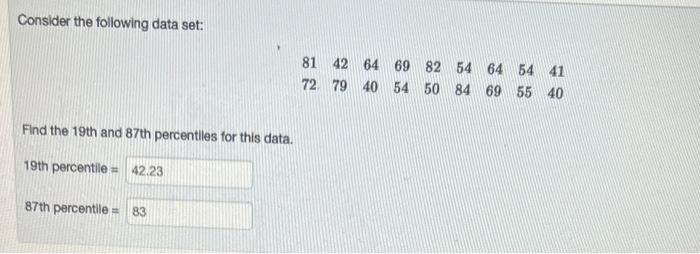 Solved Consider the following data set: Find the 19 th and | Chegg.com