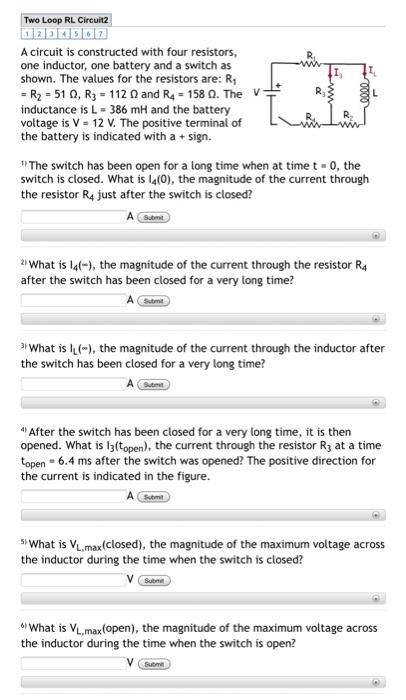 Solved Two Loop RL Circuit2 w a 000 GY A circuit is | Chegg.com