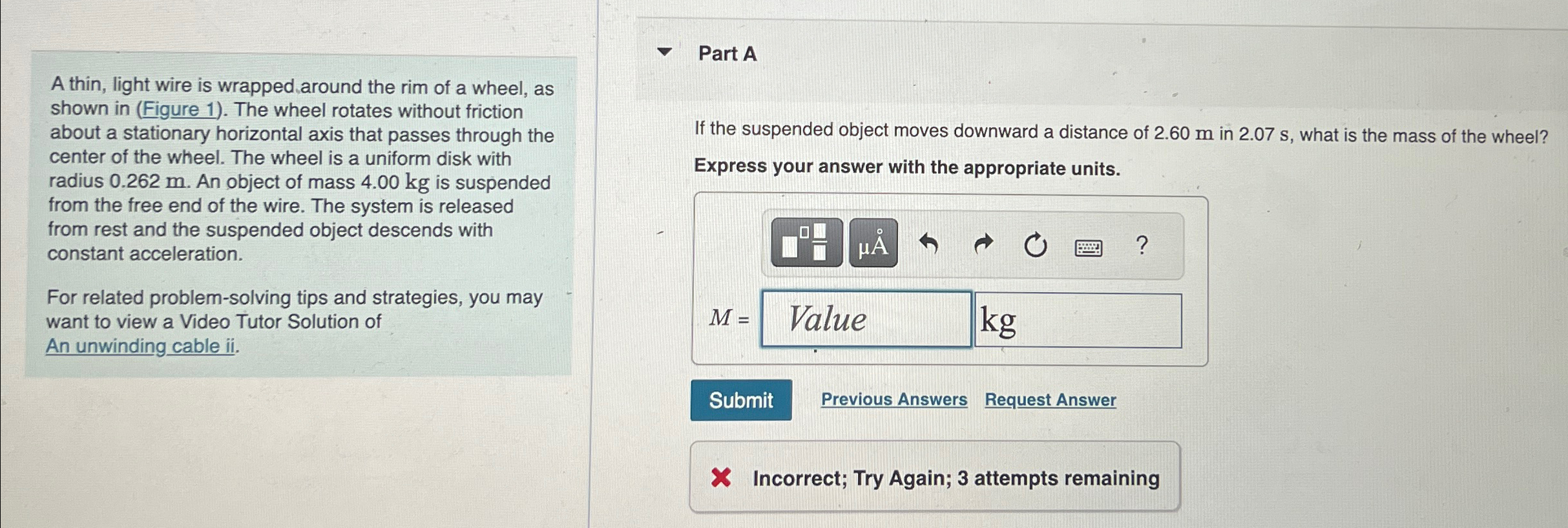 Solved A thin, light wire is wrapped around the rim of a | Chegg.com