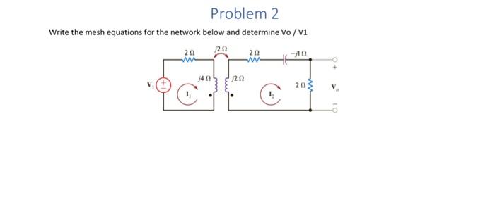 Solved Problem 2 Write the mesh equations for the network | Chegg.com