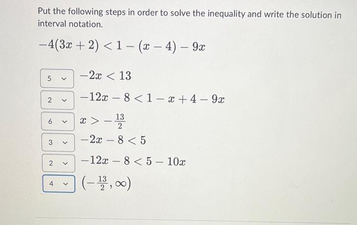 Solved Put the following steps in order to solve the | Chegg.com