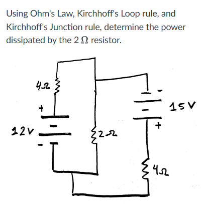 Solved Using Ohm's Law, Kirchhoff's Loop rule, and | Chegg.com