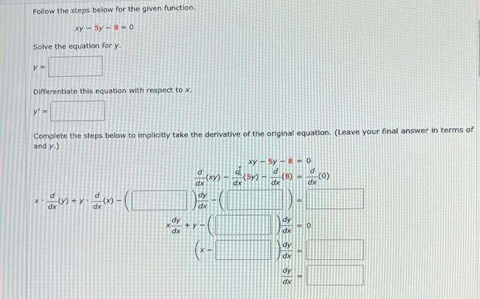Solved Follow the steps below for the given function. | Chegg.com
