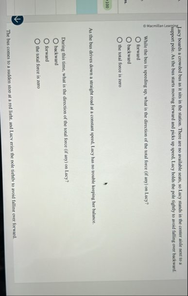 Solved Lucy boards a crowded bus as it sits in the station. | Chegg.com