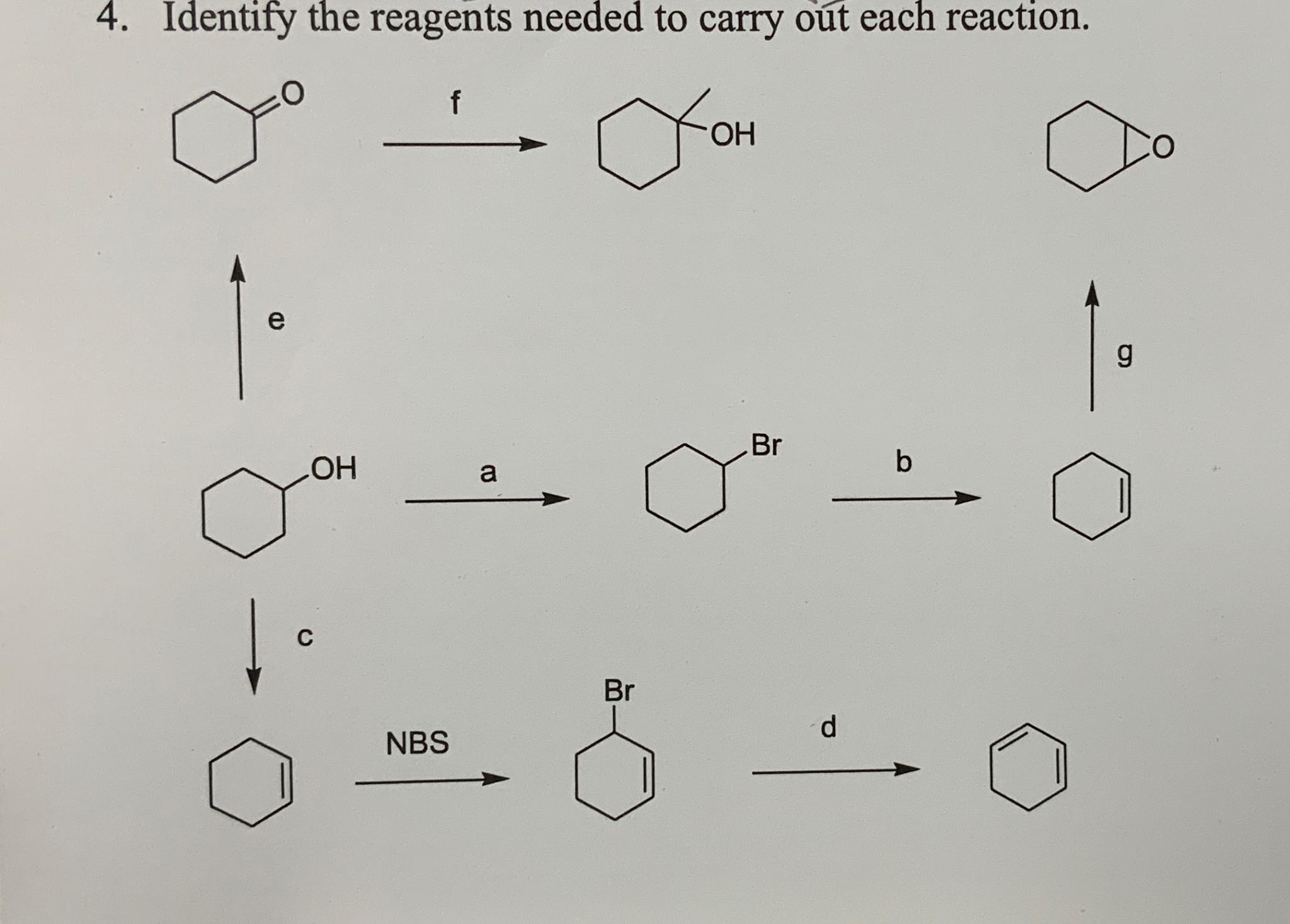 Solved Identify the reagents needed to carry out each | Chegg.com