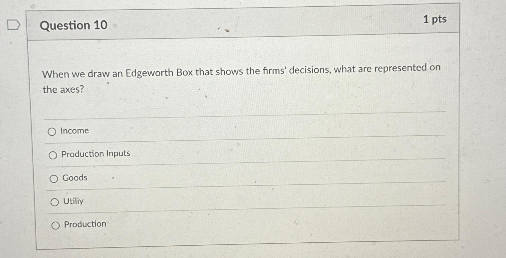 Solved Question 101 ﻿ptsWhen we draw an Edgeworth Box that | Chegg.com