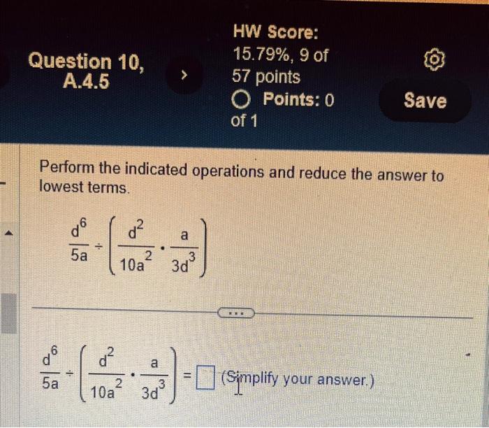 Solved perform the indicated operations and reduce the | Chegg.com