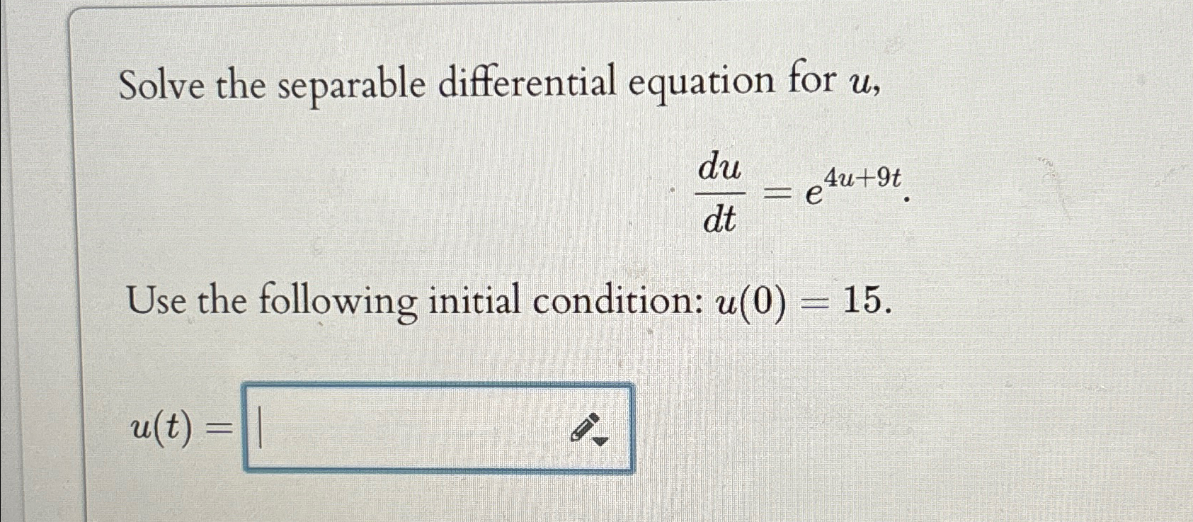 Solved Solve the separable differential equation for | Chegg.com