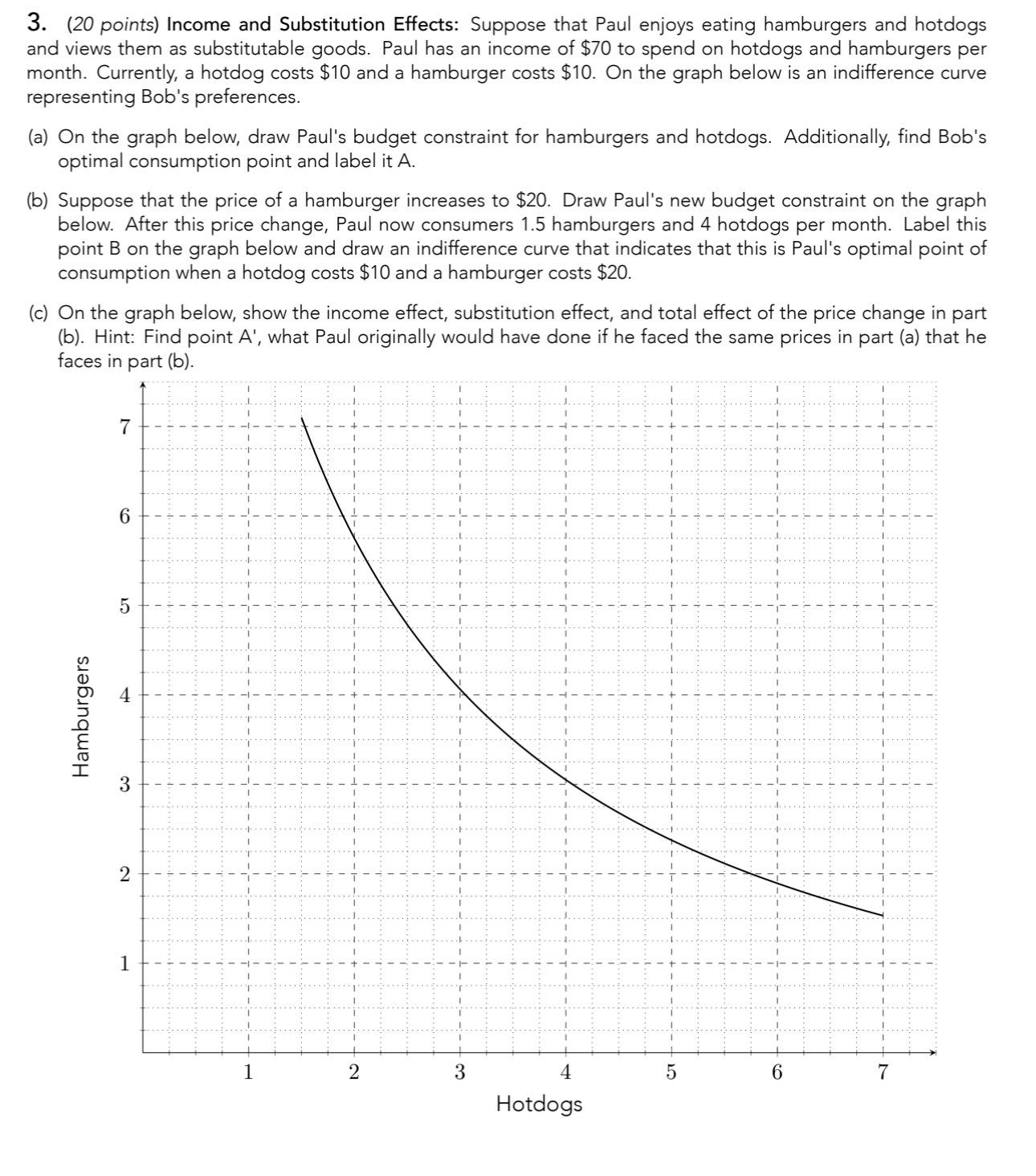 Solved (20 ﻿points) ﻿Income and Substitution Effects: | Chegg.com