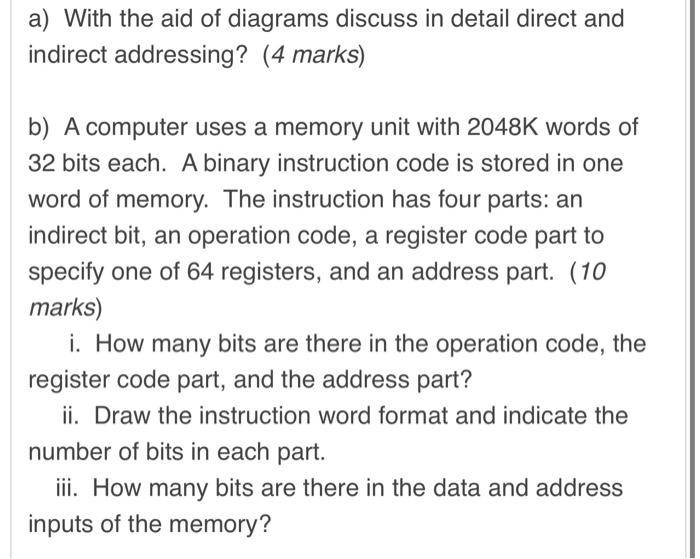 Solved a) With the aid of diagrams discuss in detail direct | Chegg.com
