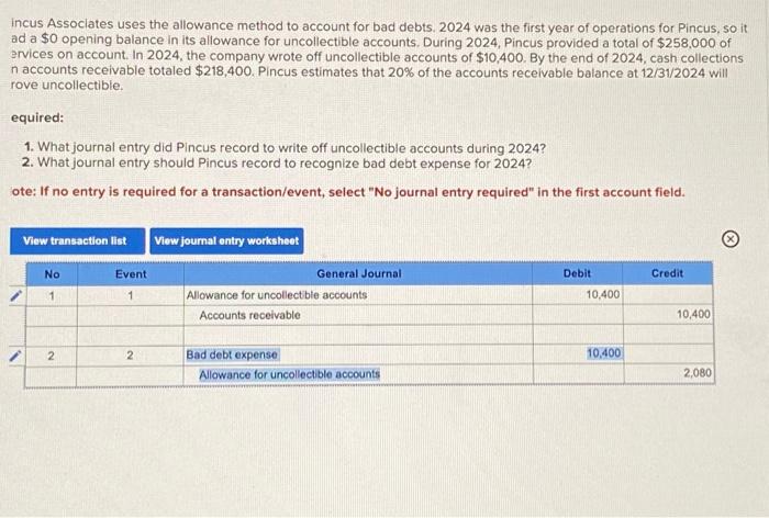 Solved incus Associates uses the allowance method to account | Chegg.com
